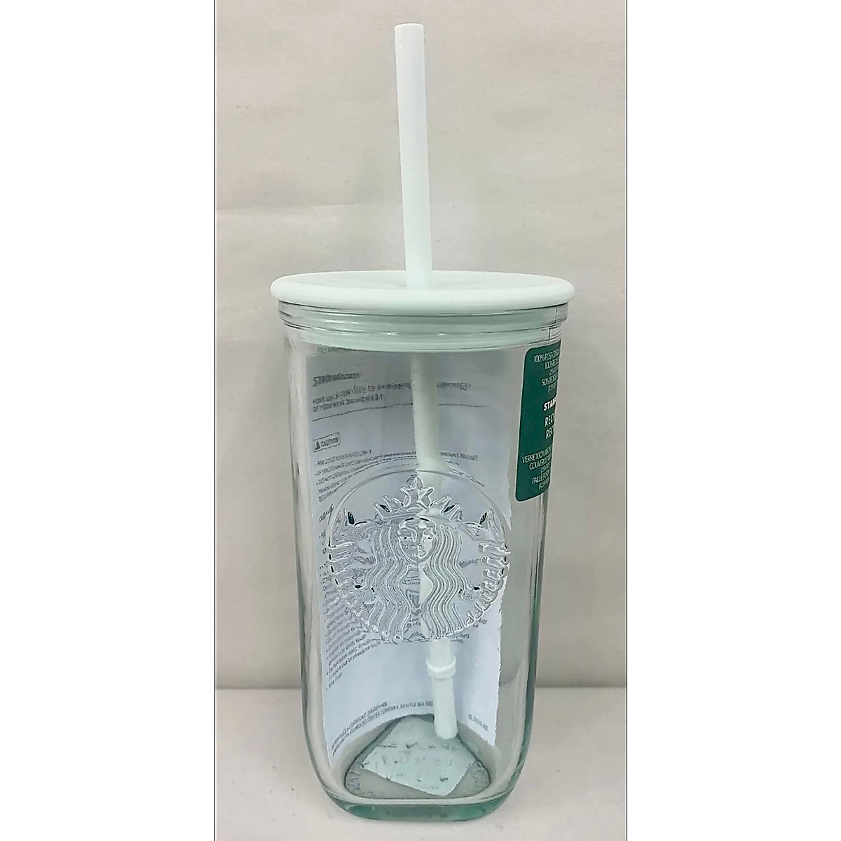 Starbucks Spring 2023 Recycled Glass Mint Triangle Bottom Cold Cup 16 oz Tumbler