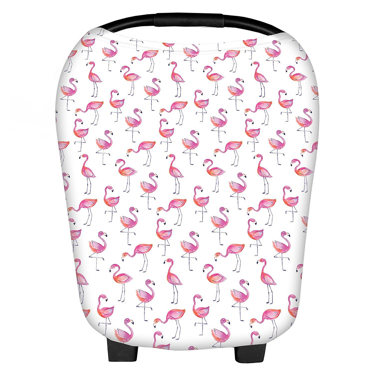 Multi-Use Flamingos Milk Yarn Nursing Breastfeeding Cover Baby Car Set Cover Canopy Shopping Cart Cover Swaddle Blanket for Infants Newborns Toddlers Shower Gift