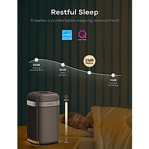 Welov Air Purifiers for Home: H13 True HEPA Air Purifiers for Pets Allergies Asthma,Mini Portable Air Cleaners with Aromatherapy,Removal Up to 0.1 Microns,23dB Air Purifier for Bedroom