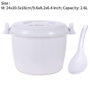 renvena 2.6L Microwave Oven Rice Cooker Insulation Lunch Box Steamer Cooker with Lid White Medium One Size