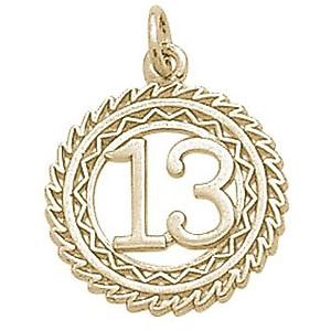Rembrandt Charms Number 13 Charm, Gold Plated Silver