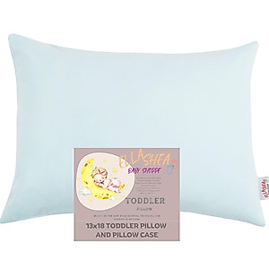 Cozy Tykes 13x18 Toddler Pillow with Pillow Case Hypoallergenic Organic Cotton Travel Pillow Baby Pillows for Sleeping Toddler Bed Pillow Mini Pillow 3 Colors Available(Off White)