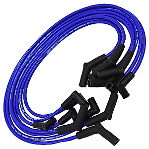 A-Team Performance - Silicone Spark Plug Wires Set - Compatible with SBF Small Block Ford Valve Cover Wires 221 255 260 289 302 351W BOSS 302 Fits HEI Distributor Caps Blue 8.0mm