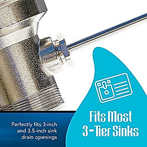 STEADYKLEEN - 3.5-inch Sink Drain Waste Drain Valve with Twist Handle, Fits Commercial Sink Style Drains, Controls Sink Drain Stopper, Must-Have Sink Repair Kit - Reducer not included