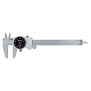Mitutoyo 505-742-56 D6"TX-6 Dial Caliper, Black Face, 0.1"/Rev, 0"-6", 0.001"