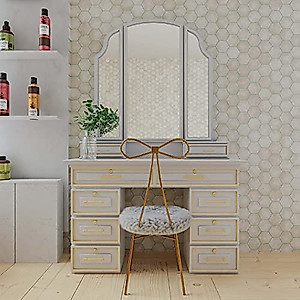 Cortesi Home Tilly Accent Chair with Bow Detail, Gold