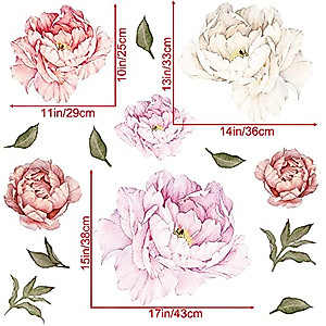 Removable Creative 3D Flower Wall Decal DIY Flowers Wall Decor Floral Wall Peel and Stick Sticker for Girls Teens Nursery Babys Bedroom Living Room Home Offices Kids Room Decoration (Peony)