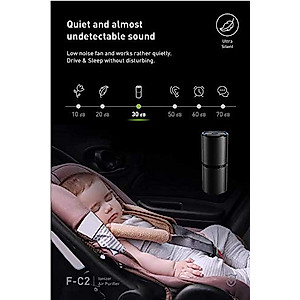 Lapurifier Car Air Purifier Ionizer, 12 Million Negative Ions for Smokers, 27dB Quiet Portable Ionic Air Purifiers for Car Small Room Removes Dust Pet Odors Pollen (California Available)