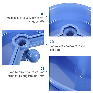Cabilock Infusion Support Dining Tray Plastic Tray Hospital Supply Storage Tray for Perfusion Support Infusion Support Accessory Plastic Infusion Tray Detachable Drip Stand Plate