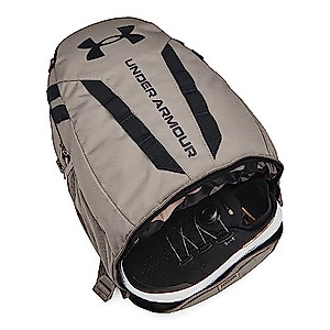 Under Armour unisex-adult Hustle 5.0 Backpack , (294) Pewter / Black / Metallic Black , One Size Fits All