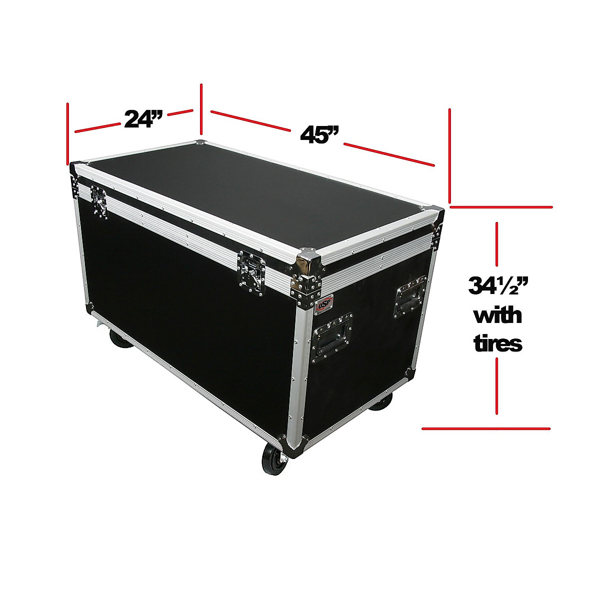 OSP Cases | ATA Road Case | Utility Truck Pack Transport Case | 45" Rubber-Lined Cable Trunk | Heavy-Duty Casters | TP4524-30