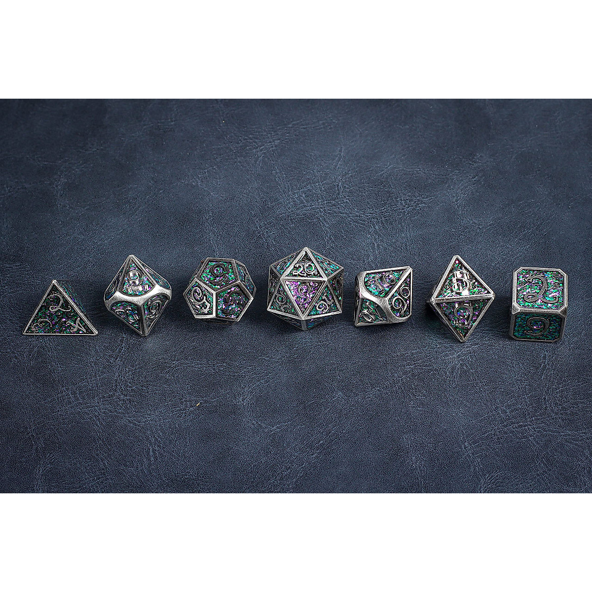 Mystical Forest of Elf DND Metal Dice Set for Dungeons and Dragons Gifts, D&D, D and D, Pathfinder, Accessories, D20, Polyhedral, Resin Dice, Metal, Dice Tray, Tower, Bag, Box