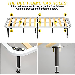 Likapop 4Pcs Adjustable Bed Frame Support Legs, Bed Frame Slats Heavy Duty Center Support Leg, Suitable for King Bed Reinforcement Kit, Sofa, Table, Furniture Legs Replacement Parts (6.1"-8.7")