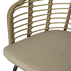 Christopher Knight Home Randy Outdoor Dining Chair Sets, Beige + Light Brown + Black