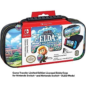 Game Traveler Zelda Nintendo Switch Case - Switch Carry Case for Switch OLED, Switch and Switch Lite, Hard Portable Travel Case, Adjustable Viewing Stand & Bonus Game Cases, Deluxe Carry Handle