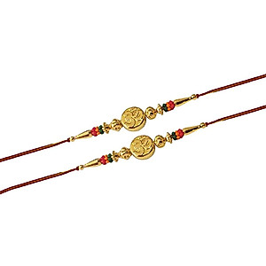 WhopperIndia Set of Two Rakhi, Om Design Rakhi Thread, Raksha bandhan Gift for Your Brother, Color Vary and Multi Design