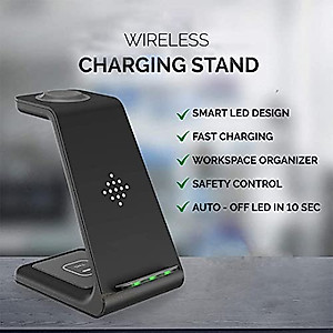 Wireless Charging Stand, 3 in 1 Wireless Charger Dock Station for Apple Watch 6 SE 5 4 3 2, Airpods 2/Pro, iPhone 13Pro Max/13 Pro/13/12/12PRO/11/11 Pro/X/Xr, Qi-Certified Phones