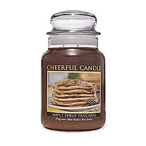 A Cheerful Giver - Maple Syrup Pancakes Scented Glass Jar Candle (24 oz) with Lid & True to Life Fragrance Made in USA