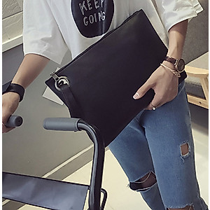 Hycurey Oversized Clutch Bag Purse and Handbag Womens Large PU Leather Evening Wristlet Handbags Black