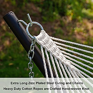 Lazy Daze Hammocks Quick Dry Hammock with Spreader Bar 2 Person Double Hammock with Chains Outdoor Outside Patio Poolside Backyard Beach 450 lbs Capacity Coffee