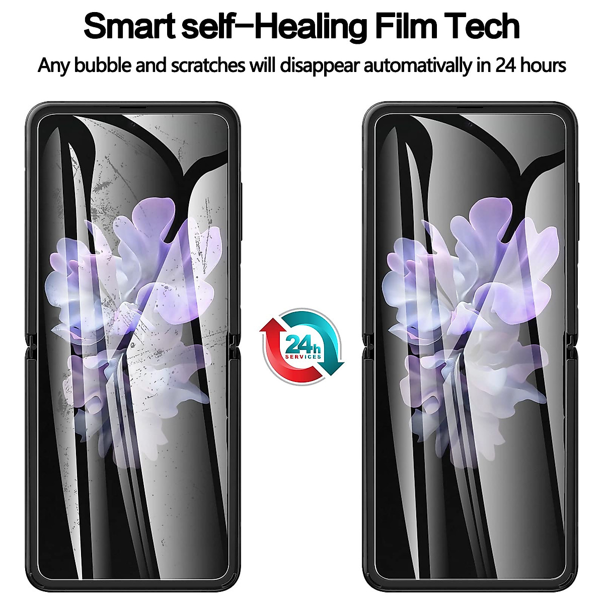 YWXTW [2+2 Pack] for Samsung Galaxy Z Flip 3 Inside EPU Screen Protector + Camera Lens Protector Tempered Glass, Upgraded Ultra-Thin Bubble Free HD Clarity Protective Coverage Scratch Resistant