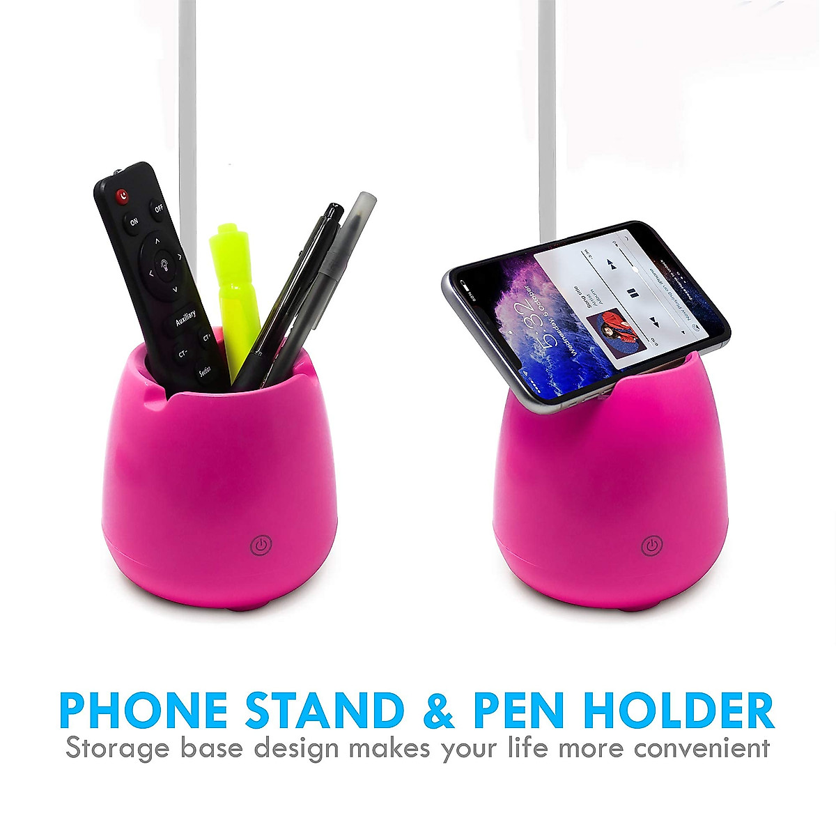 Aduro U-Light Aduro U-Light Desk Lamp Table Light with Wireless Speaker & Phone Stand Desk Organizer, Flexible Gooseneck Table Lamp - Perfect for Home Office Pink