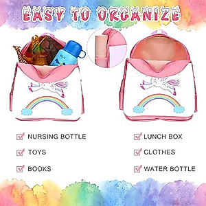 Frienda Custom Personalized Sublimation Backpack Preschool Kindergarten Kid Toddler School Backpacks for Girls Boys, 13.3 x 10.6 Inch (Pink)