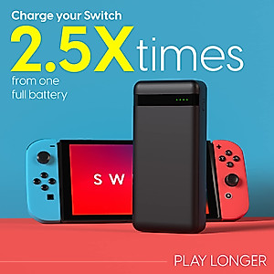 TalkWorks Nintendo Switch Power Bank 20,000mAh - Portable Charger Power Battery Pack With USB Ports And LED Battery Indicator - Compact Easy-to-Carry External Battery Supply With 3ft USB-C Cable