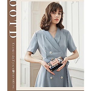 VNFIOEI Women Wallet Leather Large Capacity Women's Handbag Large Capacity Long Wallet, with 10-card slots and clips, and Zero Wallet with Buckle in the middle Butterfly.