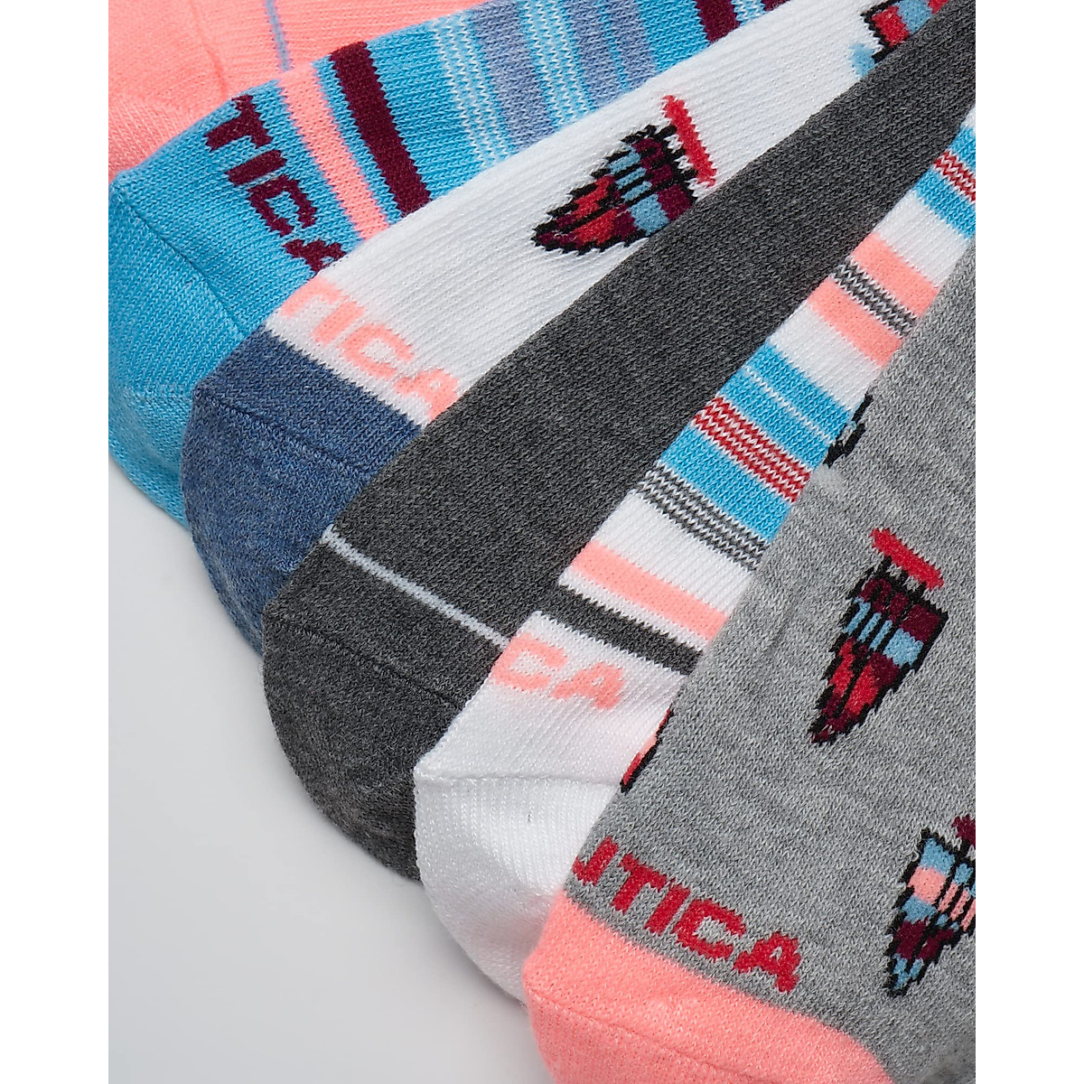 Nautica Women's Socks - Lightweight Athletic Low Cut Socks (6 Pack), Size 4-10, Heather Grey Asst