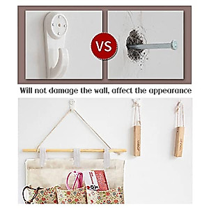 erioctry 20PCS White Durable Non-Trace Wall Picture Hook Powerful Concrete Hard Wall Drywall Picture Hooks Hanging Hook for Picture Photo Frame Clock Hangers