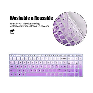 Keyboard Cover Skin Compatible 15.6 inch HP Pavilion x360 15-BR075NR / HP Pavilion 15-BS 15-BW 15-CC 15-CB 15-CD/HP Envy x360 15M-BP 15M-BQ,17.3 HP Envy 17M 17-BS Keyboard Covers (Omber Pink Purple)