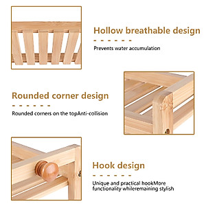 Graceware Over The Toilet Storage Shelf with Adhesive Stickers, Easy Install 2-Tier Bathroom Toilet Shelf Rack Organizer, Bamboo Small Bathroom Above Toilet Storage Rack for Space Saver