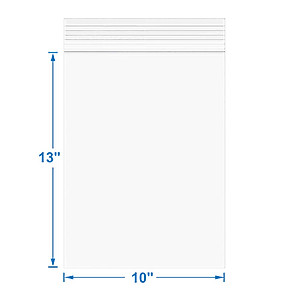 100 Pack 10" x 13" Thick 2.4Mil Clear Zip Seal Lock Poly Bags Reclosable Zip Plastic Bag Durable Clothing Shoes Toys Envelopes Photos Snack Zipper Bags