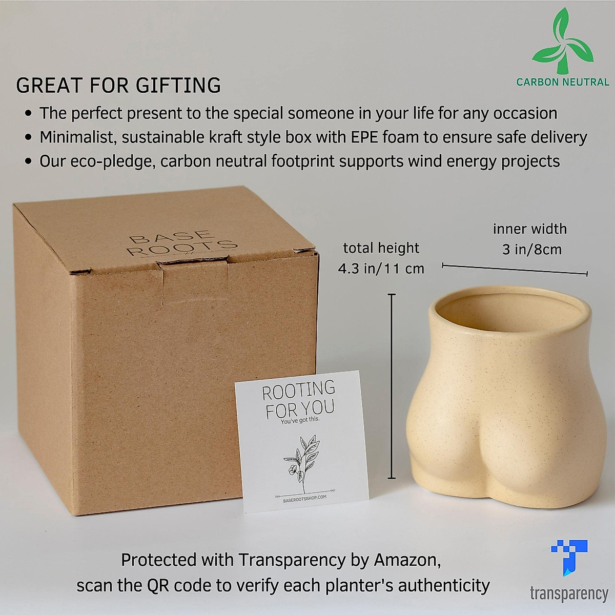 Body Vase Female Form, Butt Planter, Cheeky Flower Vases w/Drainage, Speckled Matte Nude Ceramic, Women Booty Shaped Sculpture, Modern Boho Decor Plant Pot Feminist Cute Minimalist Chic Small Bathroom