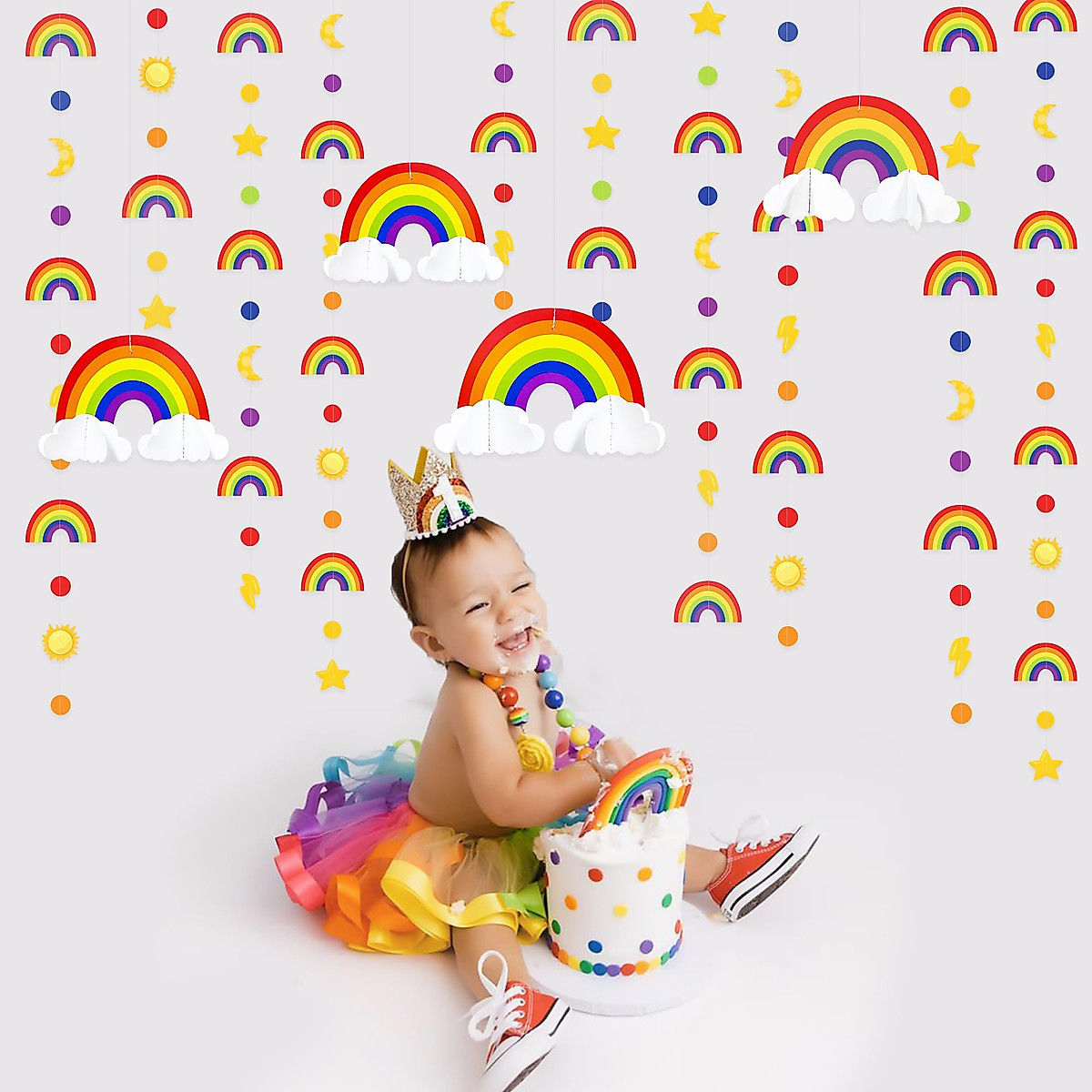 40Ft Cactus Party Decorations Yellow Brown Hot Pink Polka Dot Garlands Green Cactus Streamer for Summer Succulent Cactus Llama Birthday Tropical Mexican Fiesta Cinco De Mayo Mariachi Party Decorations