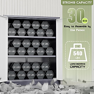 SUNCROWN Metal Storage Cabinets, 42”Locking Cabinet with Doors and Adjustable Shelves, Steel Utility Tool Garage Cabinets for Home, Office, Kitchen,Warehouse （Grey & White）