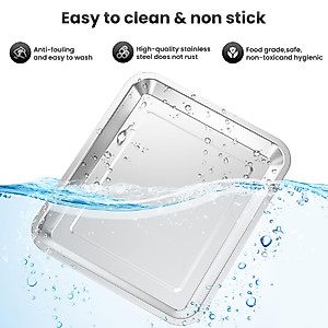 Stainless Steel Baking Tray Pan Compatible with Cuisinart Toaster Oven Tray,Suitable for Cuisinart Air Fryer TOA-060 and TOA-065 (For TOA-60/65-12.4" L x 10.71" W x 0.67" H)