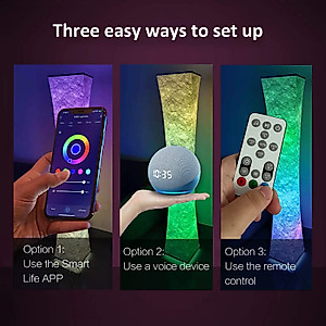 MAYOMAJO 61 Inch Smart Floor Lamp, Soft Light RGB Color Changing, Voice Control, Compatible with Alexa & Google Home, Music Sync Mood Lighting for Living Room Bedroom Party Decor