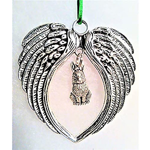 Bunny Loss Memorial Angel Wings Ornament Keepsake Sympathy Gift for Pet Owner
