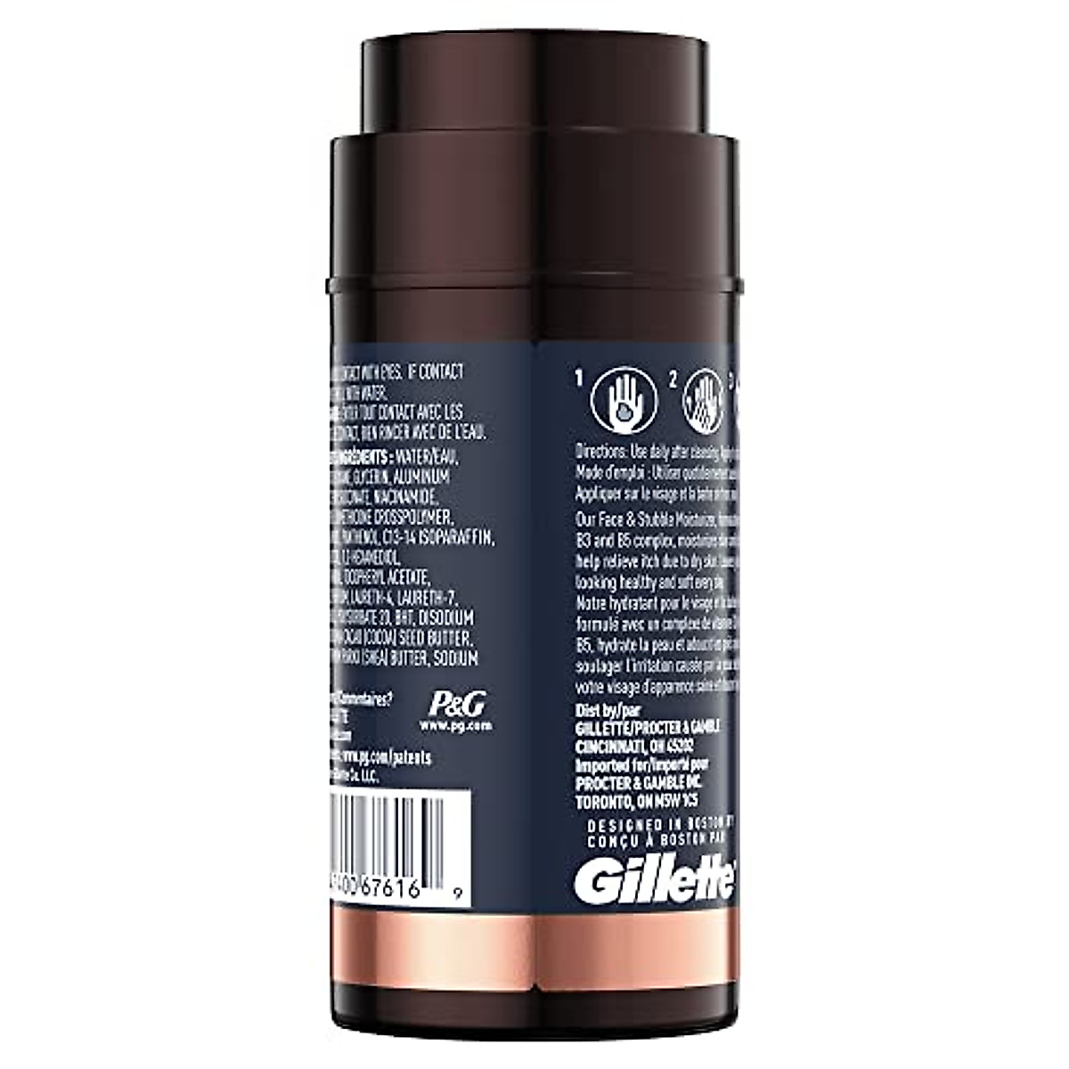 King C. Gillette Moisturizer for Face & Stubble with Vitamin B3 and B5 Complex, Face Moisturizer for Men, 100 mL