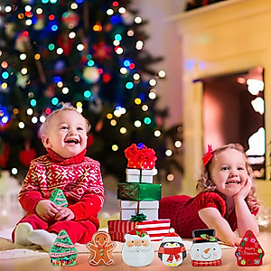 6 Pcs Christmas Cookie Tin Box Set Xmas Metal Candy Tins with Lids Food Storage Containers Cookie Jar Christmas Gift Packing Solution for Storing Candy Chocolate Biscuits Christmas Party Favor