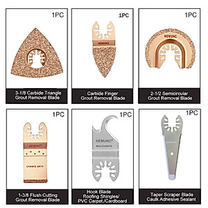 HEMUNC 118PC Oscillating Tool Blades, Oscillating Multitool Saw Blades Accessories Kit