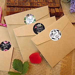 detaiyirongshangmao 2 Roll 1.5Inch Thank You Stickers, 8 Designs, Thank You Sticker Roll Boutique Supplies for Business Packaging | 500 Labels Per Roll for Bubble Mailers & Bags (1PACK)