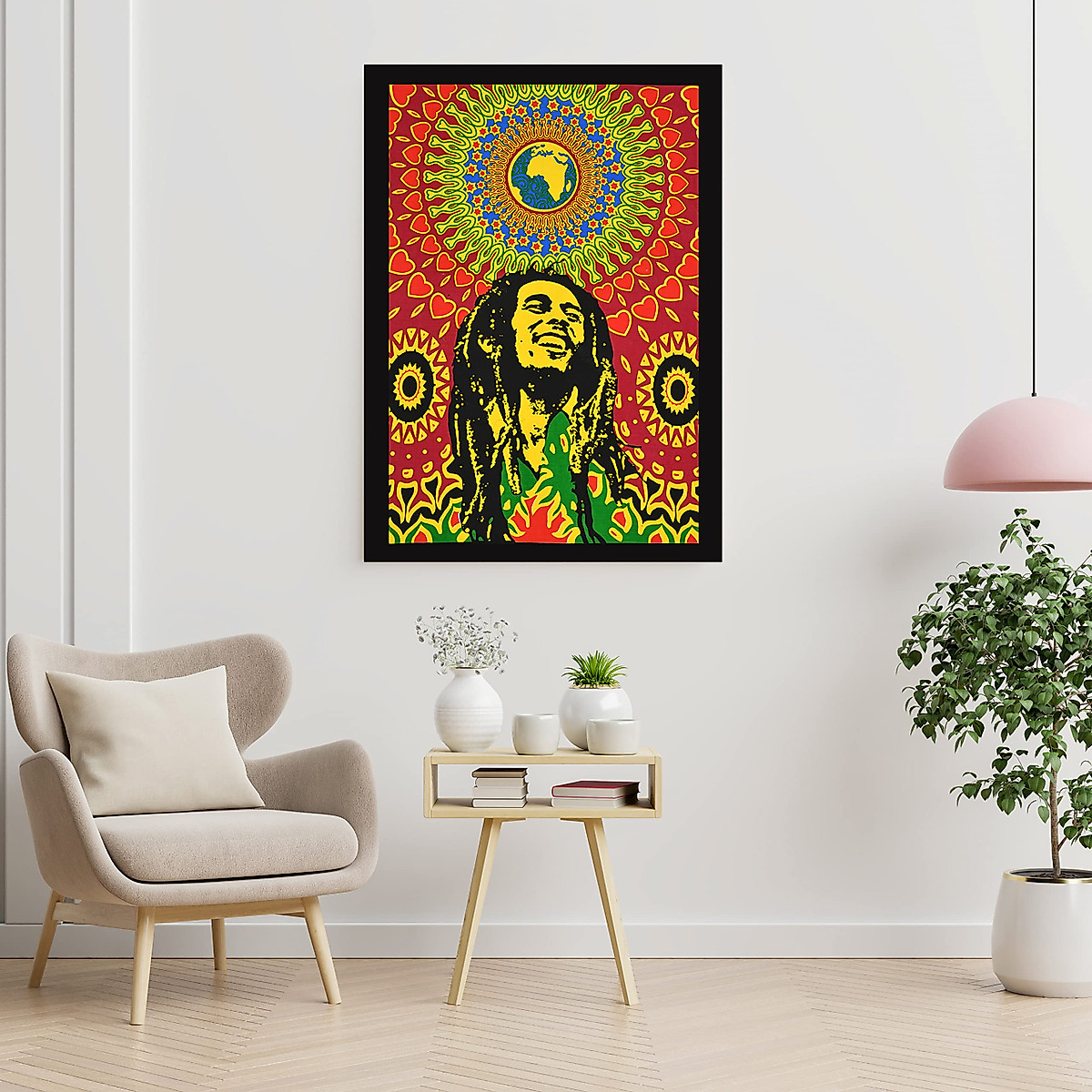 Flying Trade Wall Hanging Tapestry Trippy Smoke Poster Bedroom Décor Tapestries Room Décor Rasta Aesthetic Hippie Sublime Decoration Poster For Jamaican Party 30X45 Inch(One World)