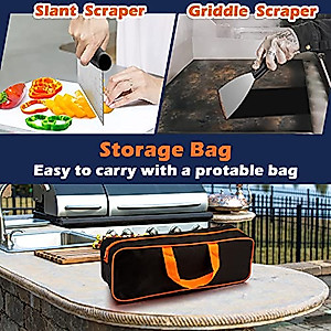 18Pcs Griddle Accessories Set, Joyfair Stainless Steel Flat Top Grill Spatula Kit for Outdoor Barbecue Teppanyaki Camping Cooking, Included Melting Dome, Burger Turner, Carrying Bag and More Tools