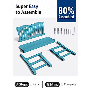 LAHAAP Outdoor Bench Weatherproof, 2-Person Garden Benches for Outdoors, All Weather HIPS Patio Bench Holds up to 800lbs, Never Rot or Fade, Comfort Bench for Porch, Garden, Patio, Backyard and Park