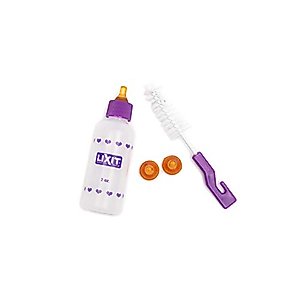 Lixit Nursing Bottle Kits for Puppies, Kittens, Guinea Pigs, Ferrets, Rabbits, Raccoons, Squirrels and Other Pets That Need Hand Feeding (2 Ounce (Pack of 1), Clear)
