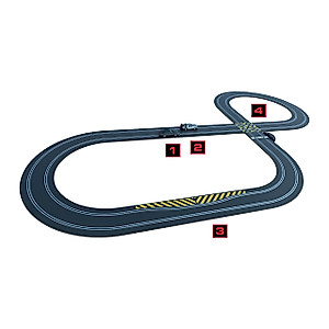 Scalextric C1431M 1980s TV - Back to The Future vs Knight Rider Race Set- Mains Power Slot Car Race Track Sets, 1:32 Scale Set, Electric Racing Toys for Adults or Kids, Age 8+