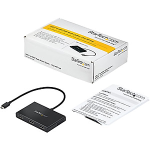 StarTech.com 3-Port USB-C Multi-Monitor Adapter, USB Type-C to 3x HDMI MST Hub, Triple 1080p 60Hz HDMI Laptop Display Extender / Splitter, Extra-Long Built-In Cable, Windows Only (MSTCDP123HD)